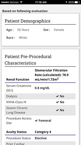 TAVR In-Hospital Mortality Risk App - American College of Cardiology